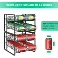 Black Can Organizer Rack Stackable Dispenser, 20 Standard 12oz Cans, 2 ...