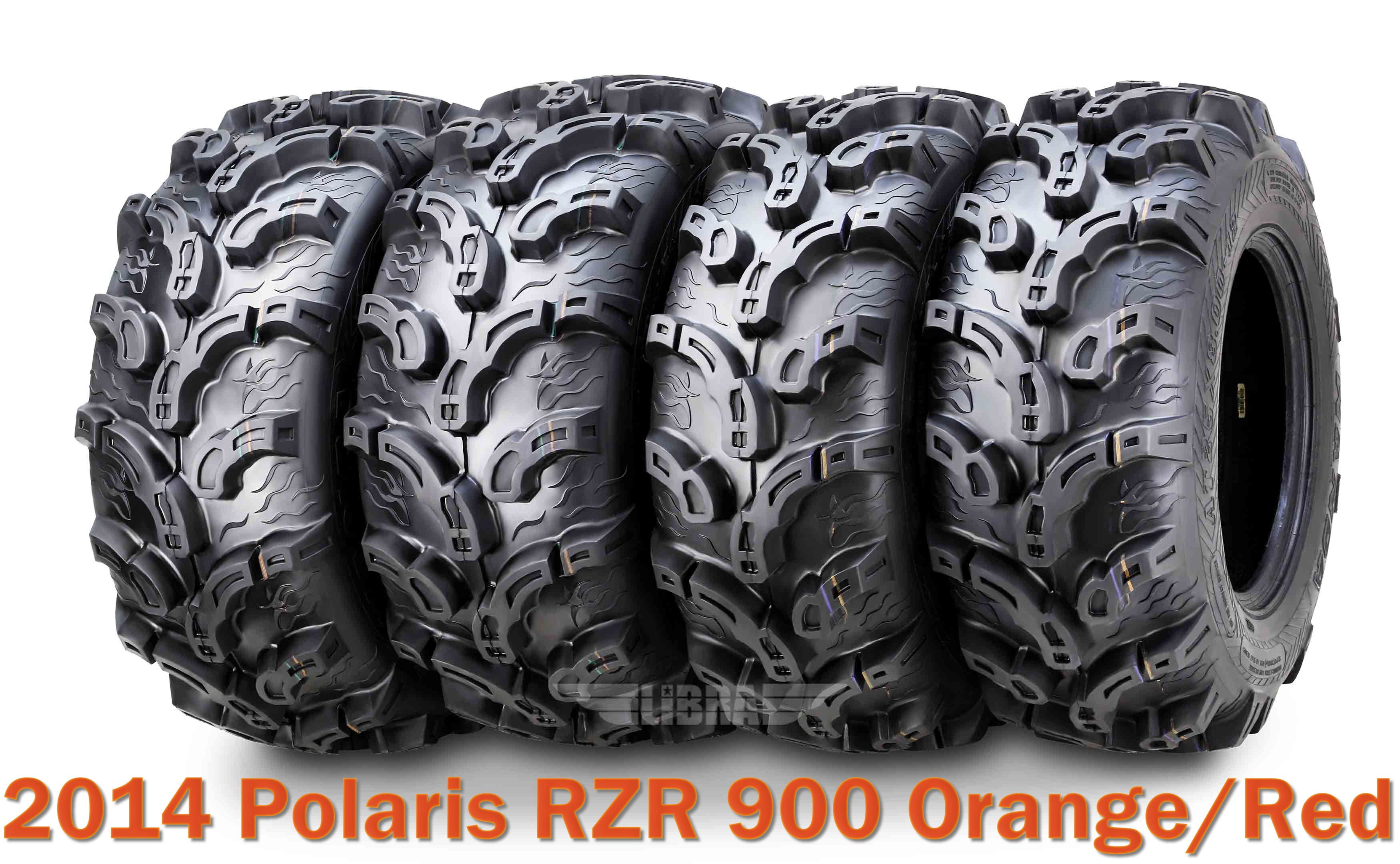 Set 4 27x9-12 & 27x12-12 Super Mud ATV Tires for 2014 Polaris RZR 900 ...