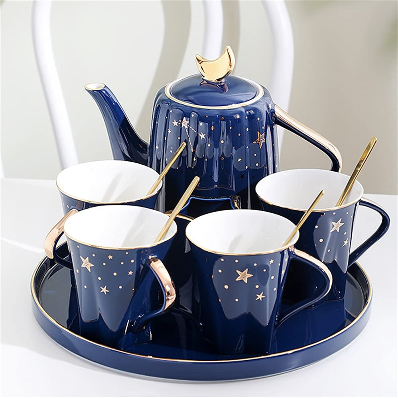 Ceramic Coffee Sets Gift Porcelain Tea Cups and Saucers Set of 15 with ...