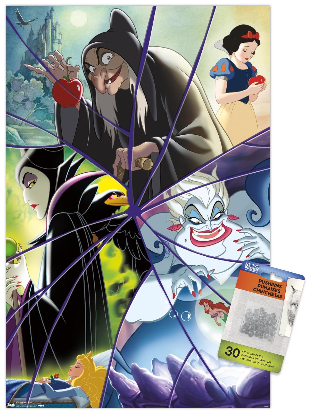 Disney Villains - Collage Wall Poster with Push Pins, 14.725" x 22.375 ...