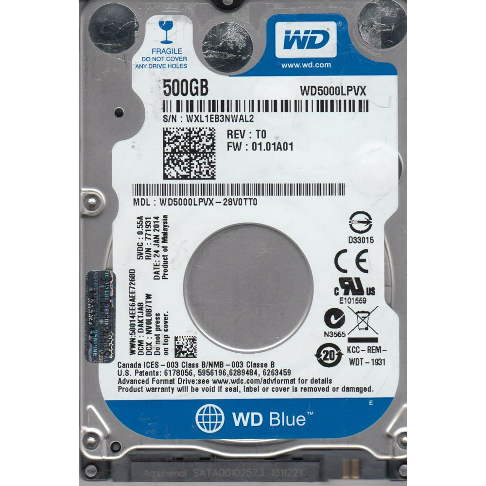 WD5000LPVX-28V0TT0, DCM DAKTJAB, Western Digital 500GB SATA 2.5 Hard ...