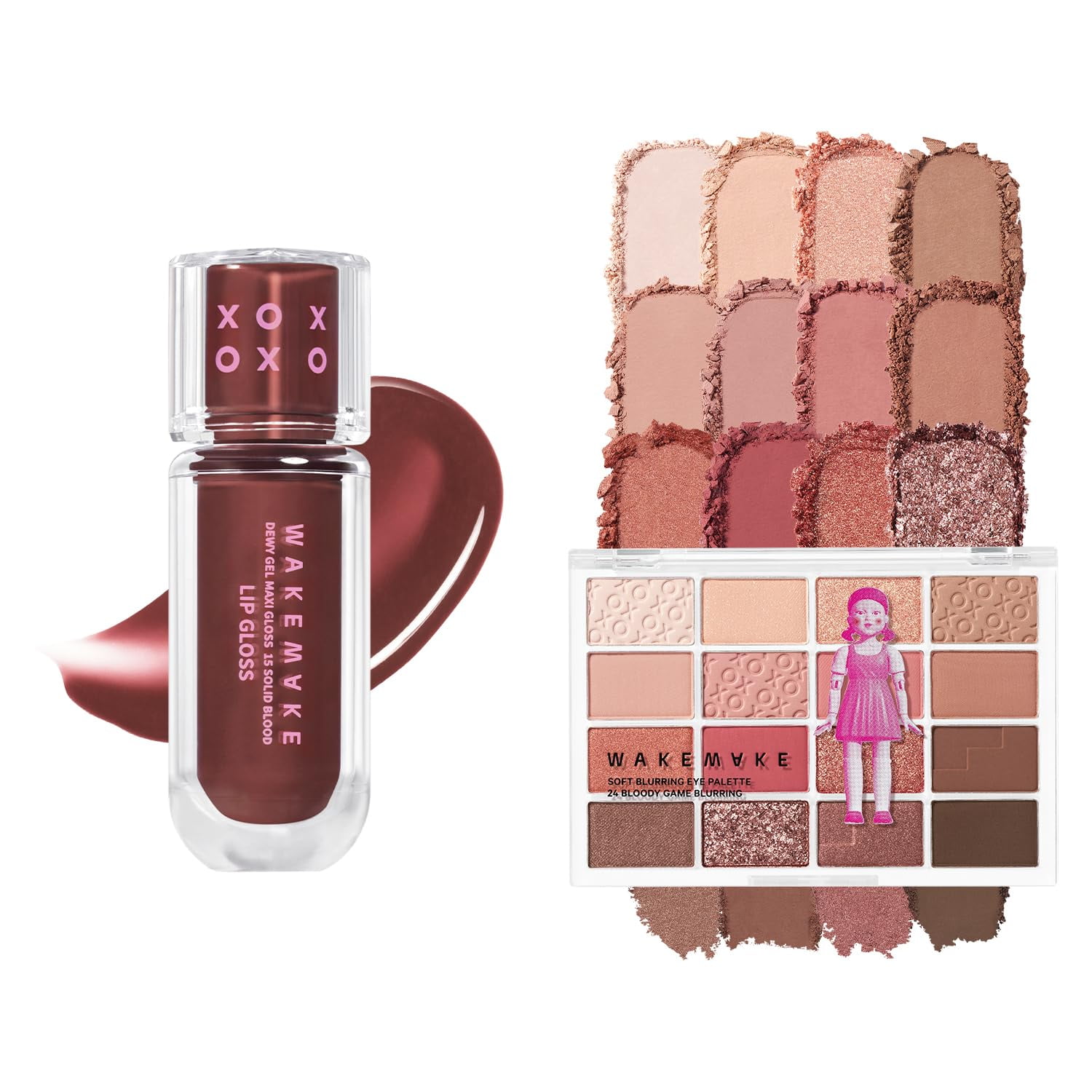 WAKEMAKE X NETFLIX SQUID GAME Dewy Gel Maxi Gloss + Soft Blurring Eye Palette - Walmart.ca