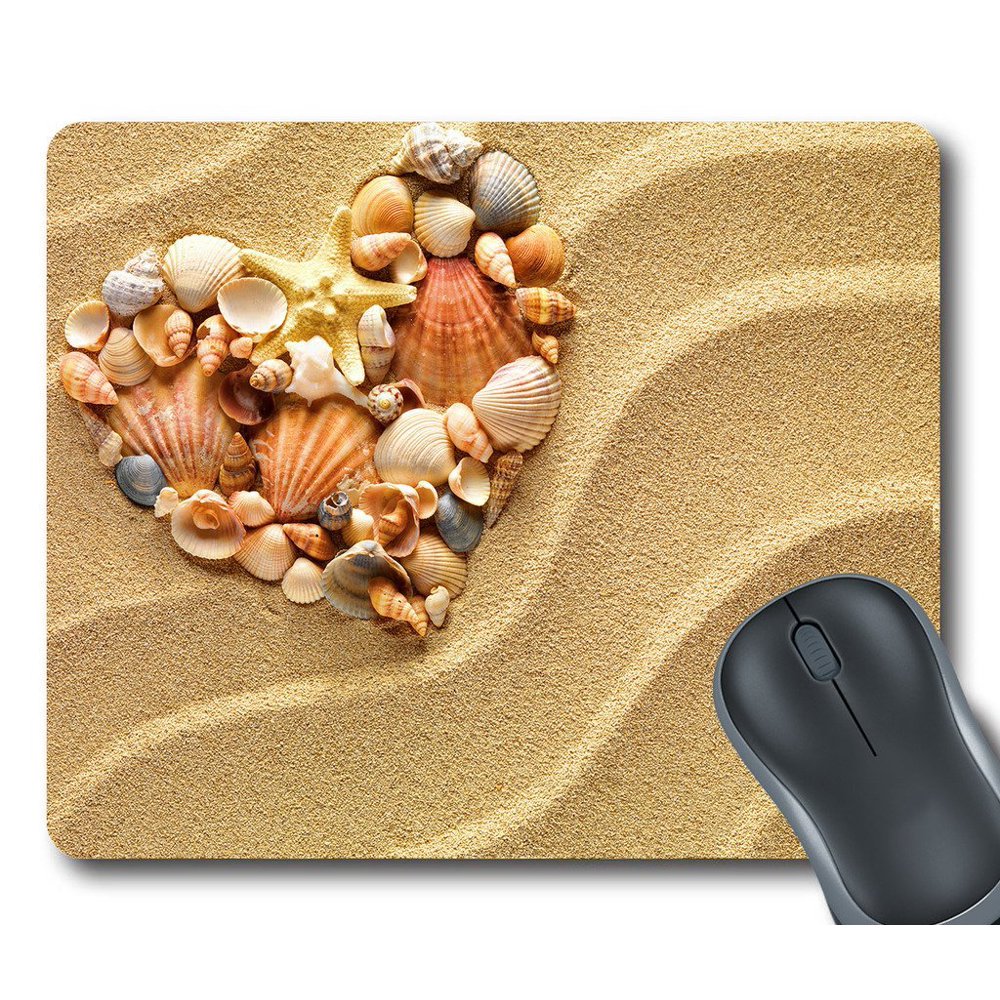 GCKG Love Heart Of Sea Shells Starfish Beach Mouse Pad Personalized ...