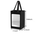 Black 1 count (Pack of 12) Paper Gift Bags with Transparent Window and ...