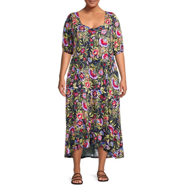 Terra & Sky Women's Plus Size Tiered Maxi Dress - Walmart.com