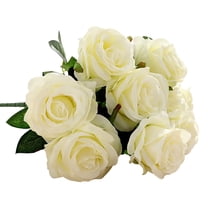 9 Heads Artificial Roses – Lifelike Silk Flower Bouquet, Single Stem ...