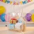 Clear PVC Party Favor Bags with Handles - 6x5 Inch Tote Goodie Bags, 25 ...