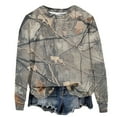 Xadyuy Womens Camo Crewneck Sweatshirt Maple Leaf Printed Oversized