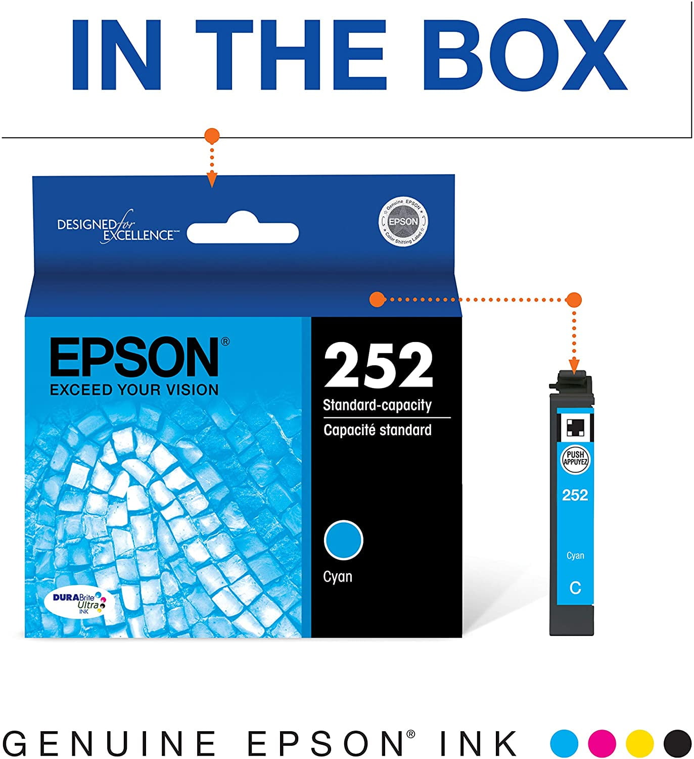 Epson 252 DURABrite Ultra Standard Capacity Ink Cartridge, Cyan ...