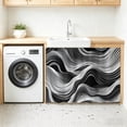 Abstract Waves Cabinet Curtains 28"W x 35"L,Dustproof Sink Skirt ...