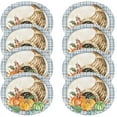 Decadent Cornucopia Oval Thanksgiving Dinner Paper Plates 9.25"x12 ...
