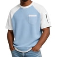 Ceisia Mens Color Block Raglan Short Sleeve Waffle Knit T Shirt Zipper ...