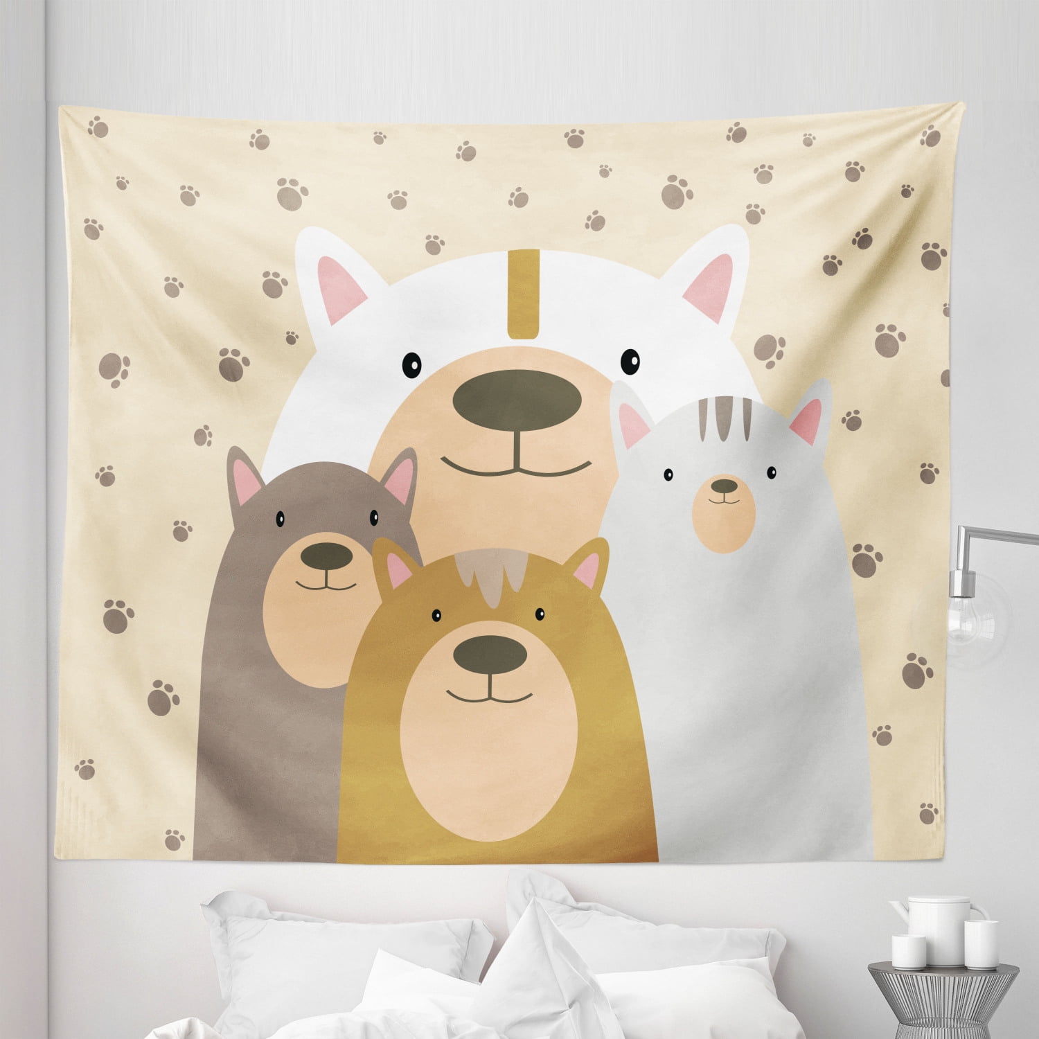Bear Tapestry, Family Portrait of Wild Animals Memory Daughter Son Mom ...