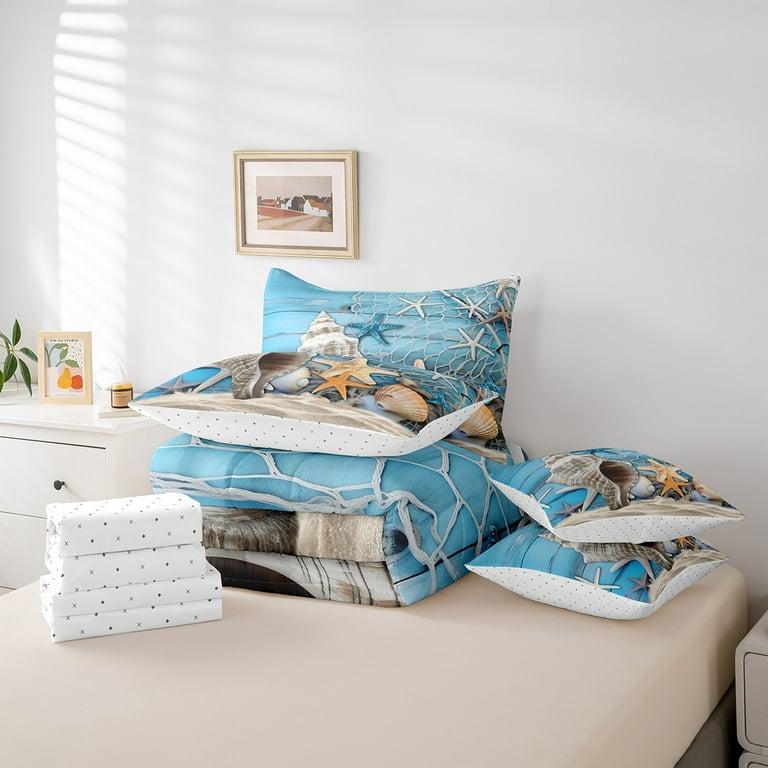 Seashell bedding in a bag store