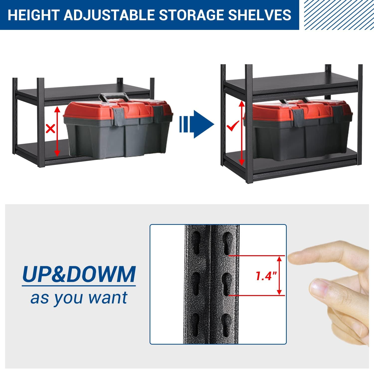 Buy STANI Shelves Metal Garage Storage Shelves for Garage Storage ...