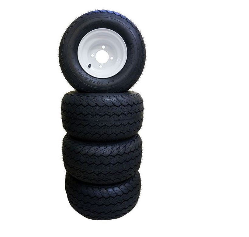 8" Standard WHITE Golf Cart Wheel & Tire Set - Walmart.com - Walmart.com