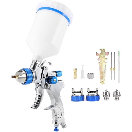 Paint Sprayer, HVLP Paint Spray Guns Kit 600CC Capacity Gravity Feed ...