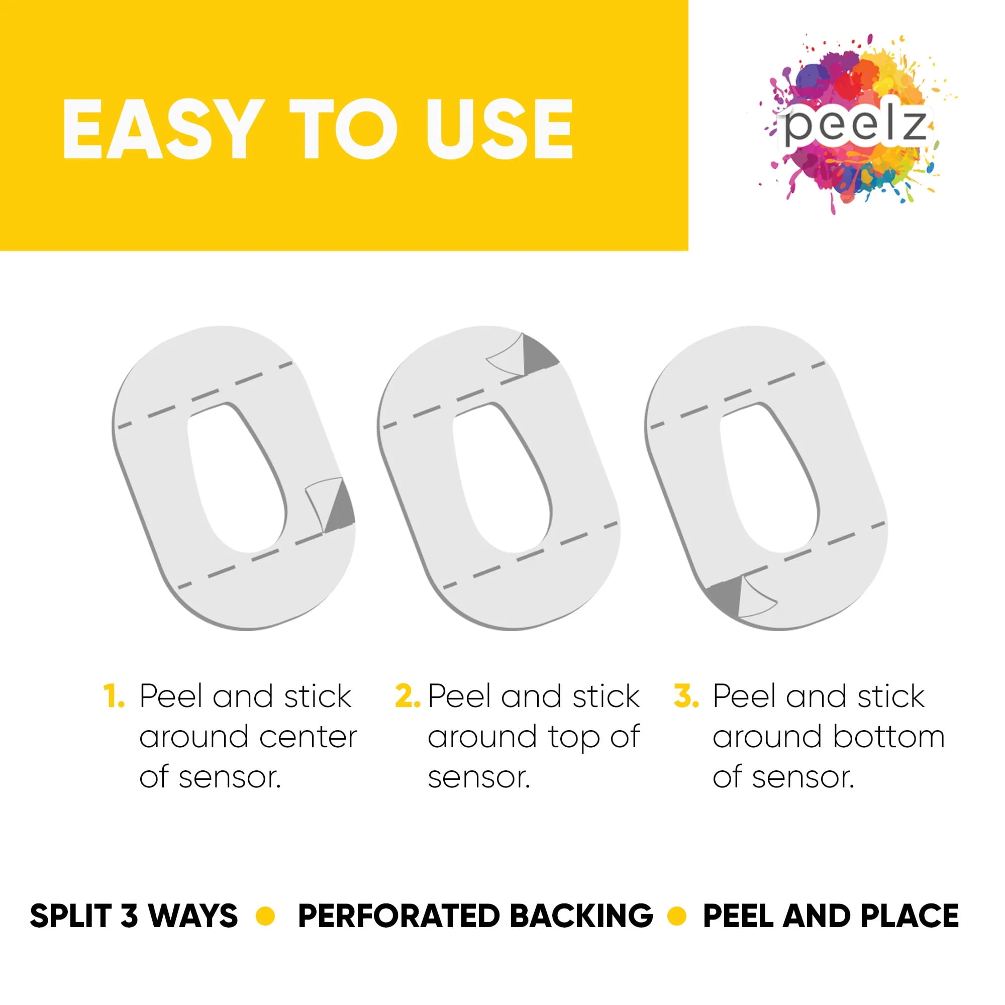 Peelz Dexcom G6 Adhesive Patches 25 Pack - US-Made Waterproof CGM ...