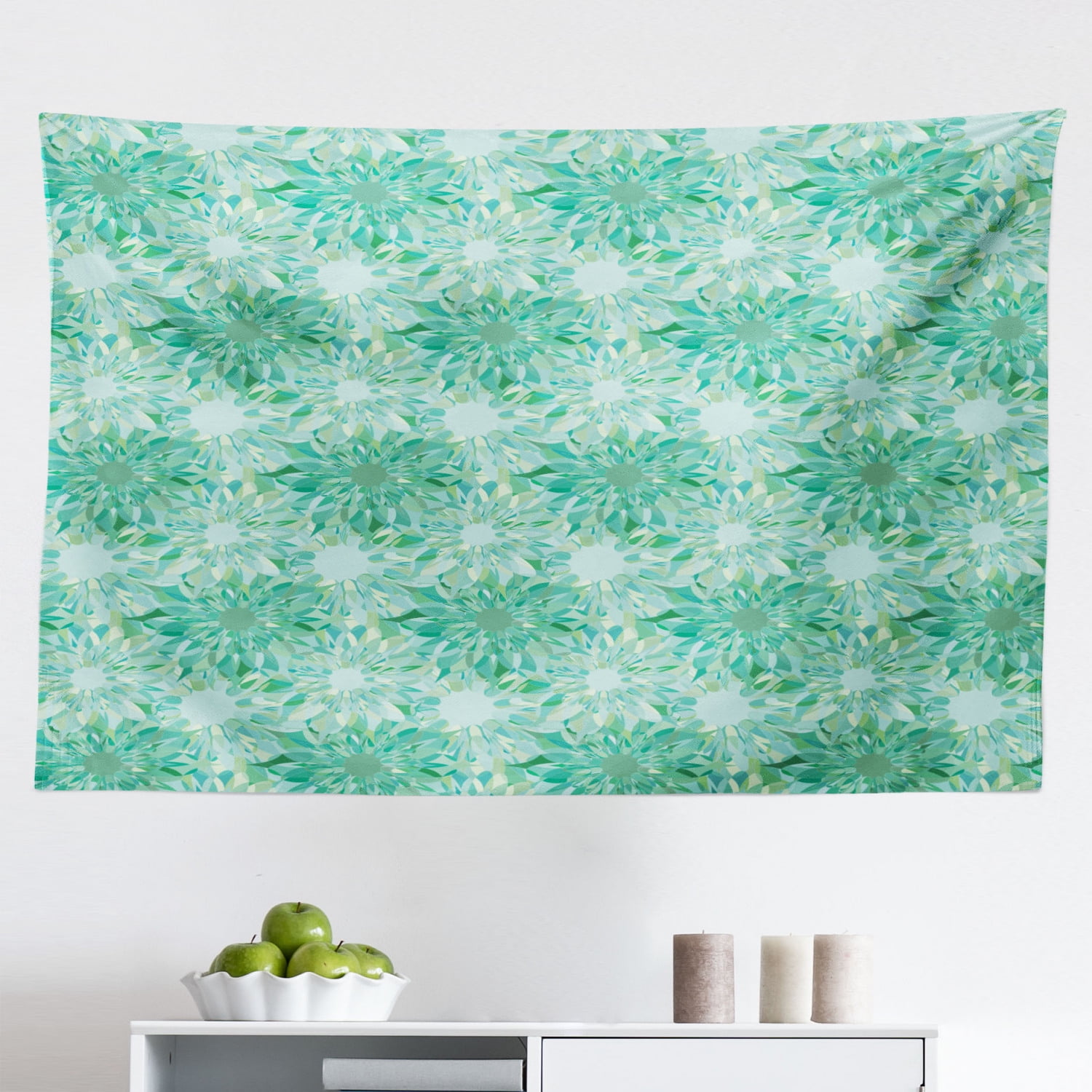 Turquoise Tapestry, Geometric Design Chevron Patterns on Old Vintage ...