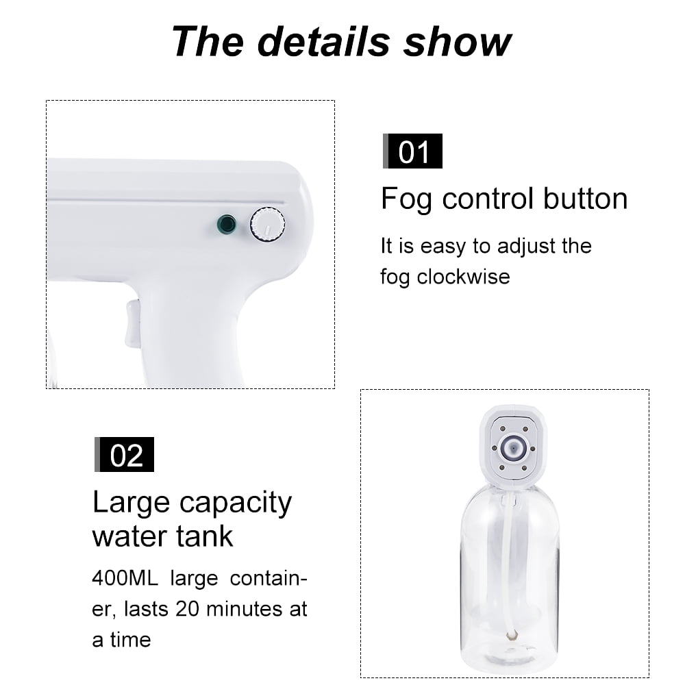 Buy 400ML Portable Large Capacity Nano Sprayer,Cordless Fogger Gun ...