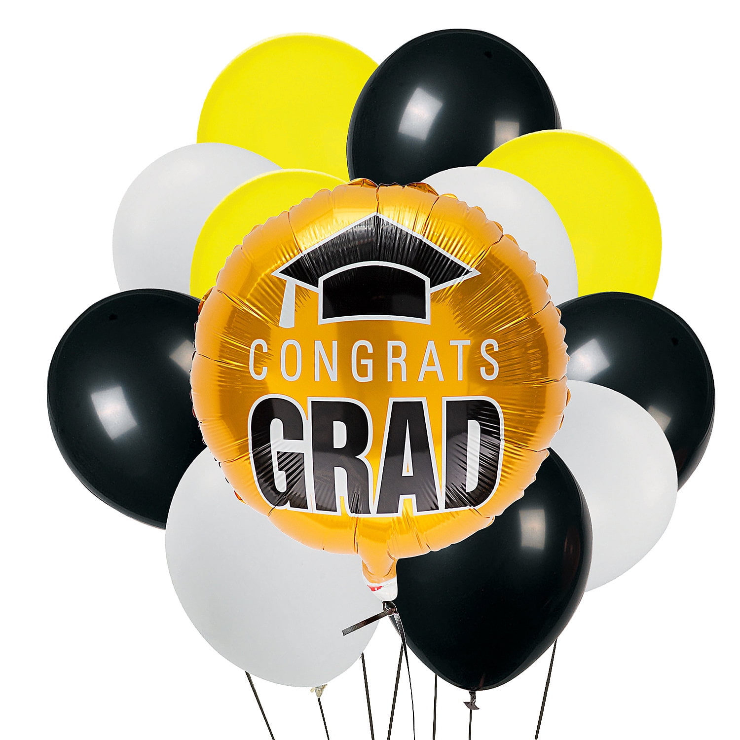 Congrats Graduation Yellow Balloon Bouquet 40 Pieces - Walmart.com