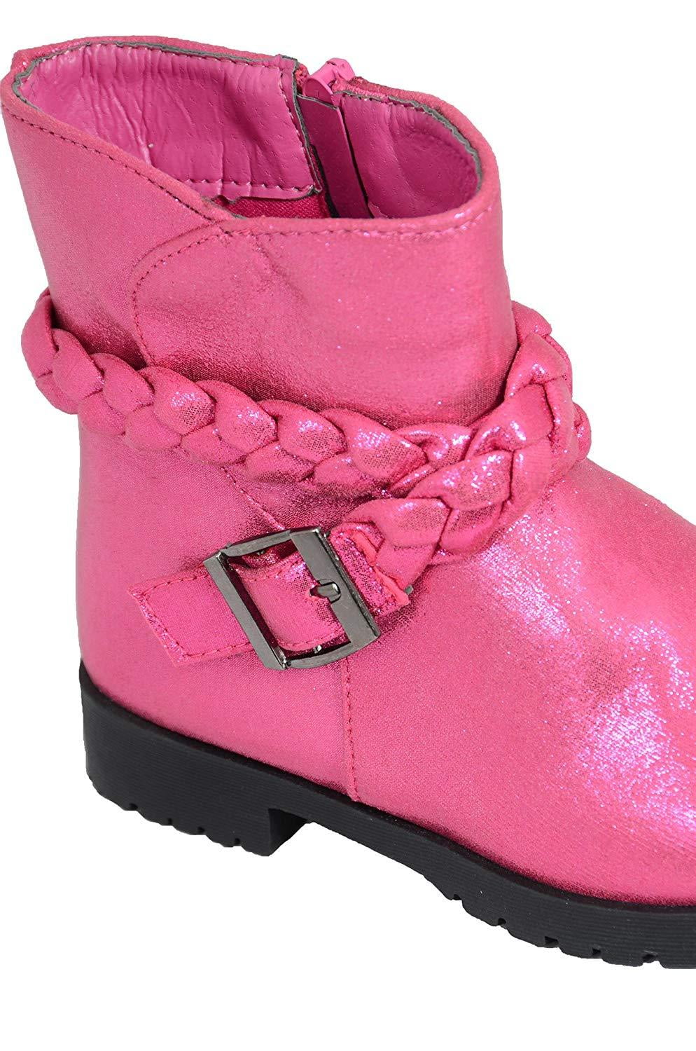 Metallic Girls Ankle Booties Wrap Braided Anklet Combat Boots - 1 ...