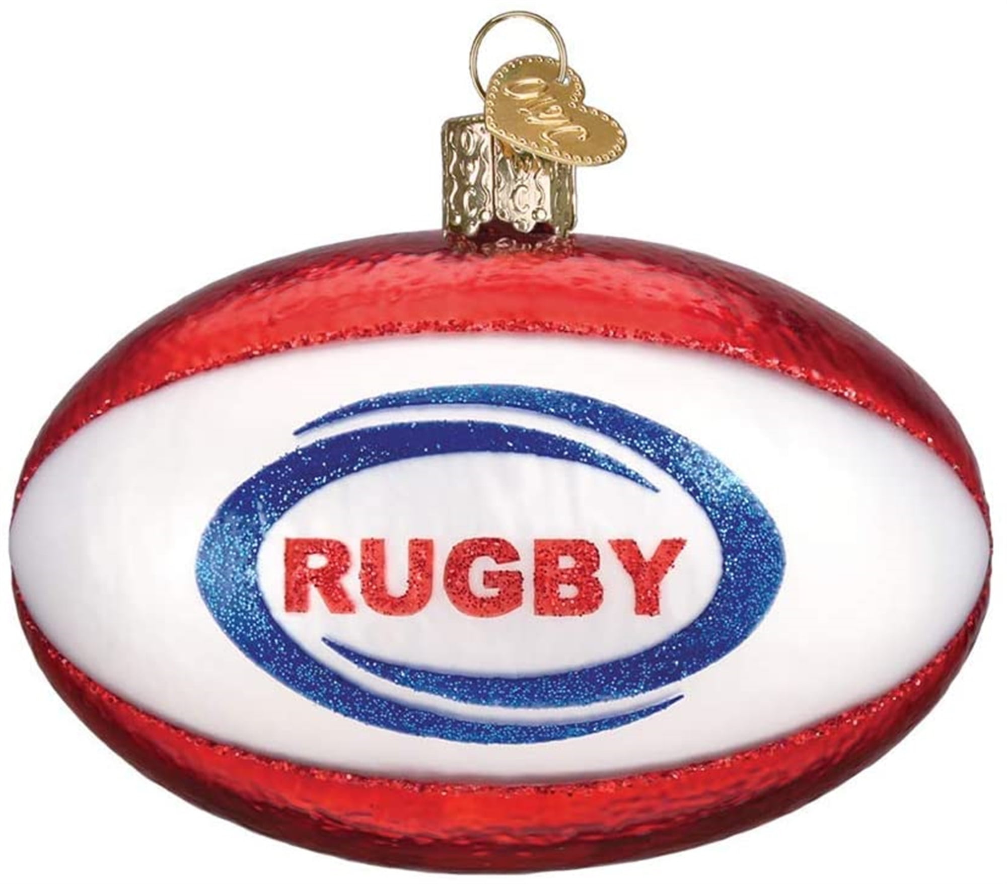 Old World Christmas Hanging Tree Ornament, Rugby Ball - Walmart.com