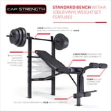 CAP Strength Adjustable Standard Combo Weight Bench with Rack and Leg ...