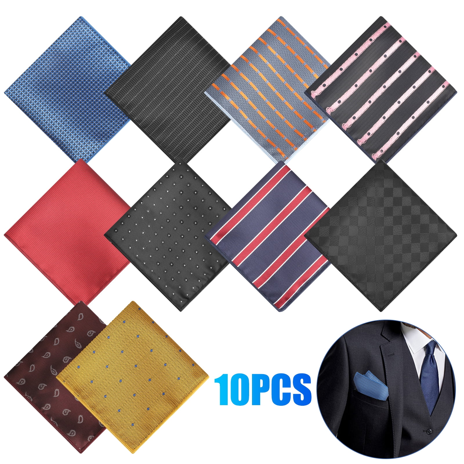 Click here for 10pcs Mens Handkerchiefs  Tsv Soft Pocket Squares... prices