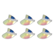 Nicky Bigs Novelties Red 6 pack Visors Beach Plastic Colored Clear Fun ...
