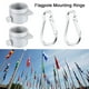 ODOMY 2 Pack Aluminum Flagpole Mounting Rings 360 Degree Rotating ...