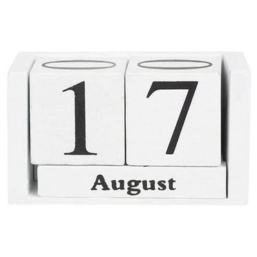 Uxcell Vintage Wood Block Perpetual Calendar, Reusable Wooden Month ...