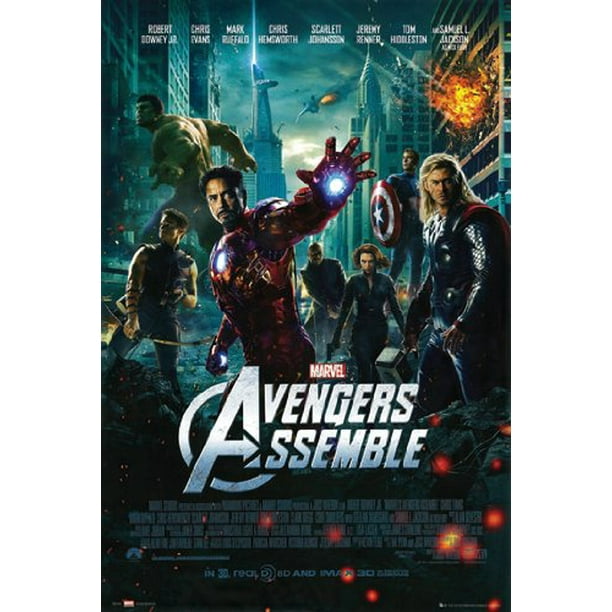Avengers Poster Assemble New 24x36 - Walmart.com