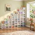 6Pcs Clear Magnetic Shoe Boxes, Stackable Collapsible Sneaker Storage ...