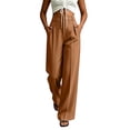PWPSG Womens Suit Wide Leg Pants, High Waist Pleated Cut with Center ...