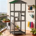 Indoor and Outdoor Aviary House, Wooden Bird Cage with Pull Out Tray ...