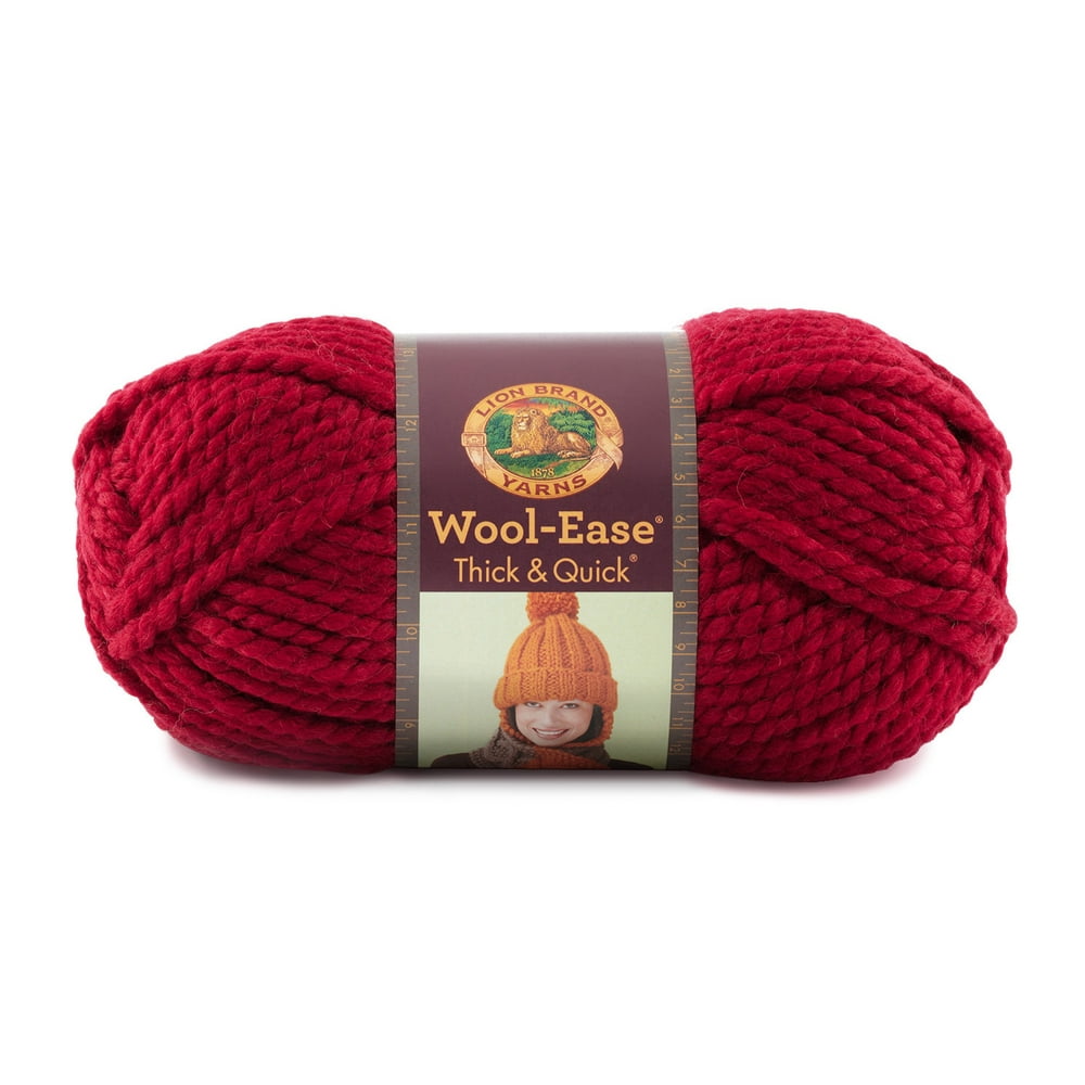 Lion Brand Yarns Wool Ease Thick & Quick Cranberry Classic Yarn, 1 Each ...