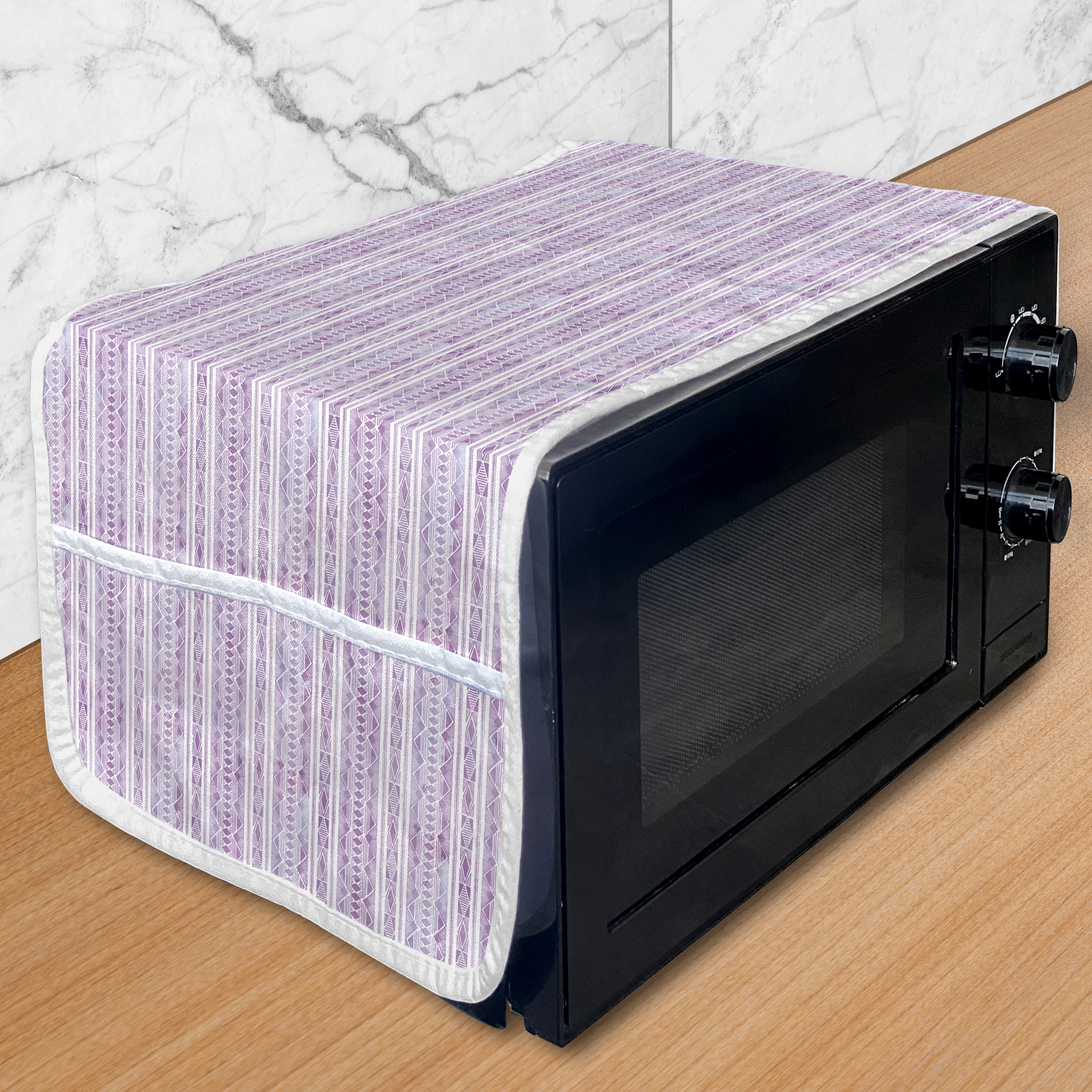 Watercolor Microwave Oven Cover, Triangle Motifs Design Hand Drawn ...