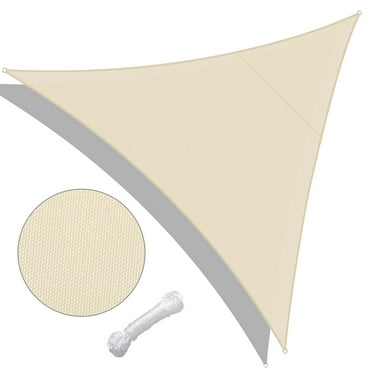 Triangle Sun Shade Sail 16x 16 x 16 Ft UV Block Fabric White - Walmart.com