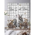 Gray Rabbits Sheer Curtains 2 Panels Set Cotton Pine Fruit Home Sweet ...