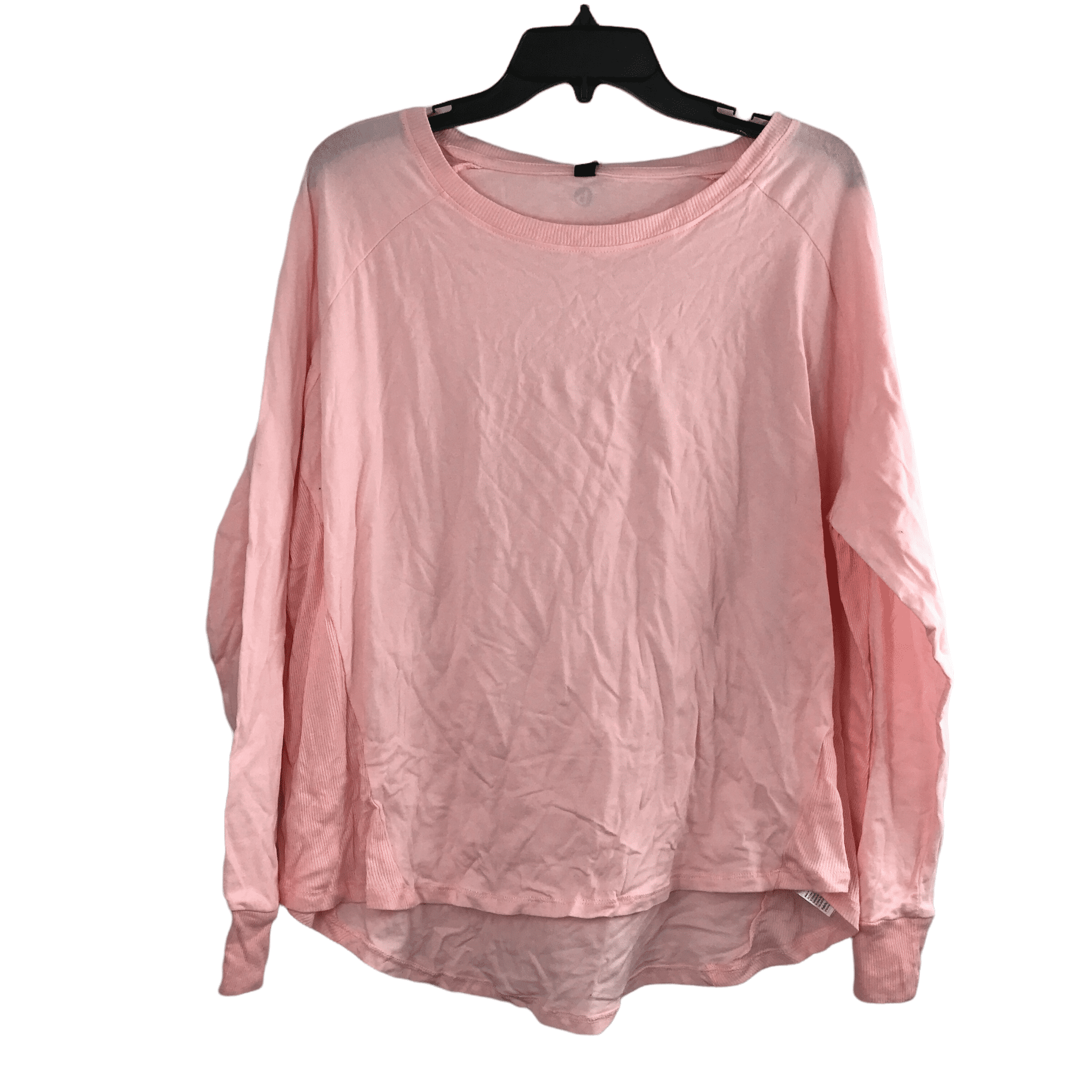Cotton On Womens Light Pink Active Rib Long Sleeve Crewneck Top T-Shirt ...
