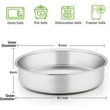 Vesteel 8 Inch Round Cake Pans Set of 3 Stainless Steel Layer Baking ...