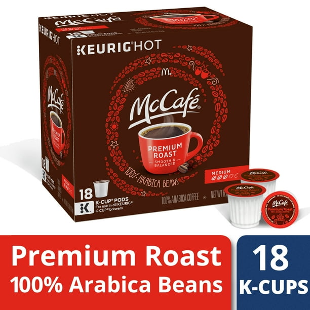 McCafe Premium Roast Medium Coffee K-Cup Pods, Caffeinated, 18 ct - 6.2 ...