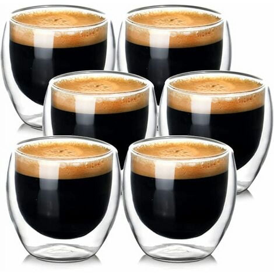 Creano Lote de 6 tazas à expresso à double paroi, tasses à café, termo ...