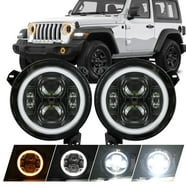 Sunpie RGBW Series 9" 3D LED Lens Halo Headlights, 36 Watts, White Bulb ...