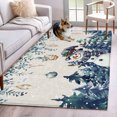 Blue Snowman Christmas Washable Rug 4x6 Area Rug for Living Room ...