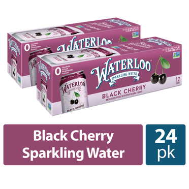 Waterloo Sparkling Water, Raspberry Nectarine, 12 fl oz, 24 Pack Cans ...
