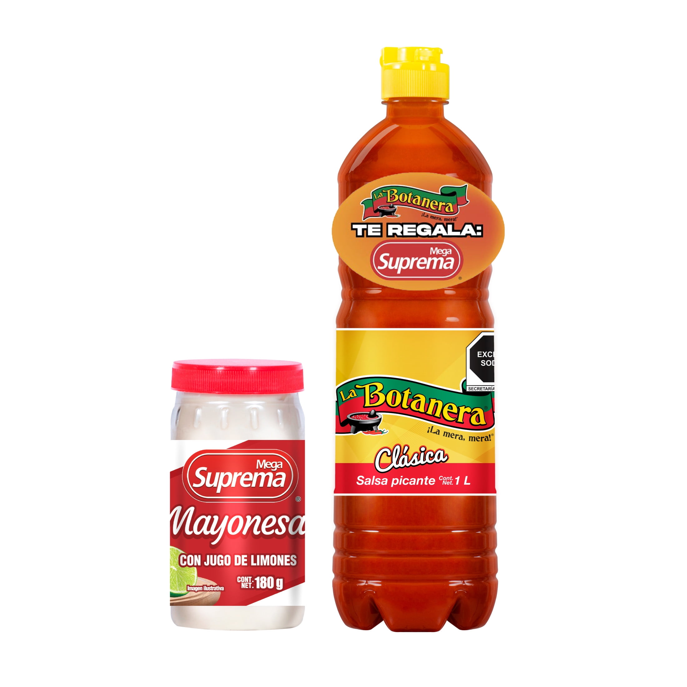 Salsa picante La Botanera 1 l + mayonesa Mega Suprema 180 g | Walmart ...