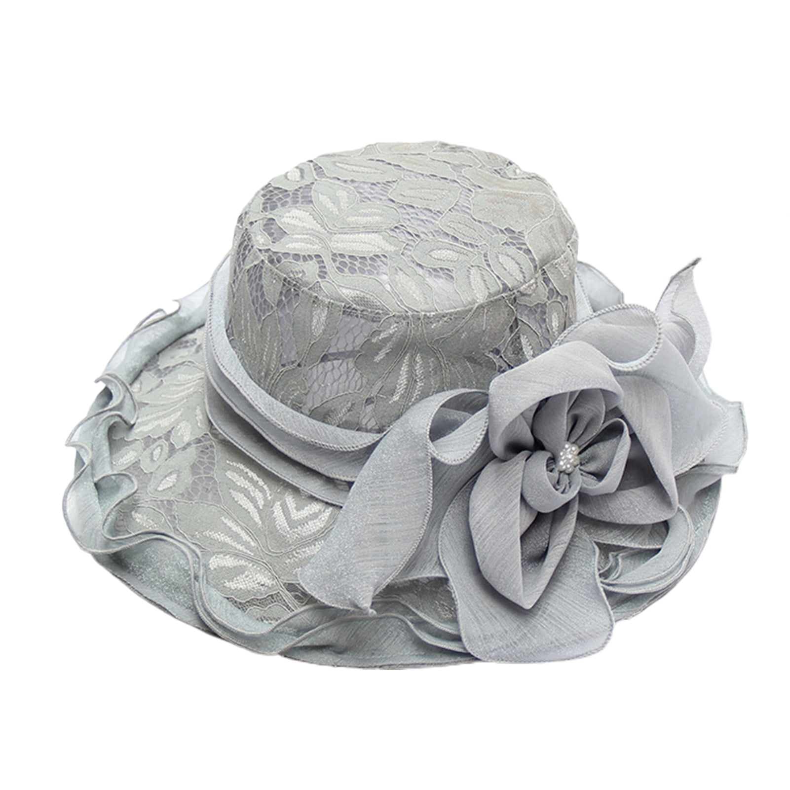 harmtty Women Church Cap Lace Flower Temperament Foldable Translucent ...