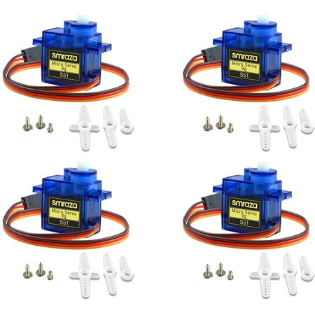 Smraza 4pcs sg90 9g Micro Servo Motor Kit for RC Robot Arm, Helicopter ...